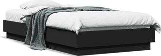 vidaXL Bettgestell mit led Schwarz 75x190 cm Vidaxl