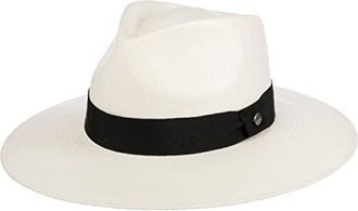 Lierys Chapeau Panama Montagon Femme/Homme - Made in Ecuador en Paille de Soleil avec Ruban Gros Grain, Grain Ete Printemps-ete - M (57-58 cm) Blanc