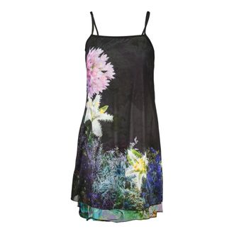 Desigual Femme, Robes, Noir, Taille: 38 FR Robe Courte R&eacute;versible &agrave; Fleurs