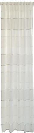 Homing transparente Gardine gestreift | Uni Creme Natur Beige | Recycelt | Wohnzimmer Schlafzimmer Kinderzimmer dekorativ | Vorhang(1Stück) 245 x 140 cm(HxB)