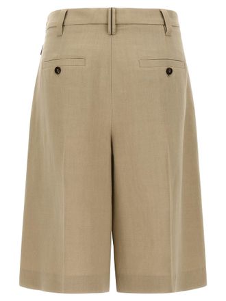 Brunello Cucinelli Linen Blend Twill Bermuda Shorts - Beige