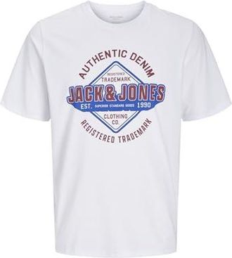 Jack & Jones Jjelogo Tee SS O-Neck 2 Col Ss25 Sn T-Shirt, Blanc éclatant, S Hommes