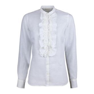 Stenstr&ouml;ms Femme, Blouses et Chemises, Blanc, Taille: 42 FR Chemisier en Lin &agrave; Volants