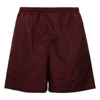 Gucci Bedruckte Polyester Popeline Badeshorts - - Swimwear - Herren - Rot - 2XL