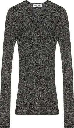 Miu Miu Damen, Strickwaren, Grau, LGr&ouml;&szlig;e