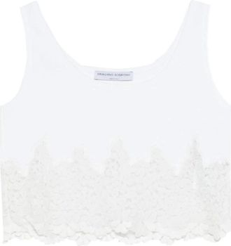 Ermanno Scervino Femme, Tops, Blanc, Taille: 40 FR D&eacute;bardeur en maille