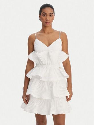 Fracomina Coctailkleid FQ26SD1007W83101 Wei&szlig; Regular Fit