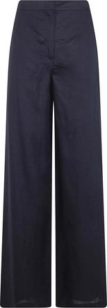 Max Mara Femme, Pantalons, Noir, Taille: 42 FR Tapioca Linen Classic Pantalons