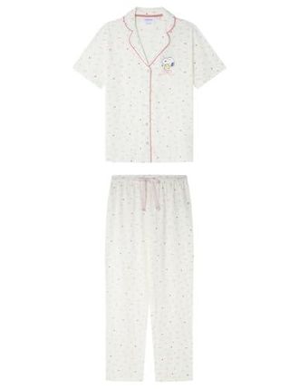 Women'secret Long Pyjama multilicense Lucky Love Snoopy pour Femme, Rose, XS