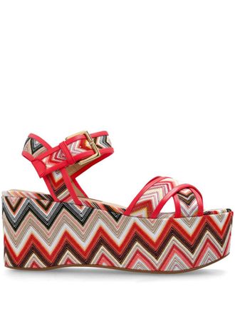 Missoni sandales Zigzag à plateforme 80 mm - Rouge