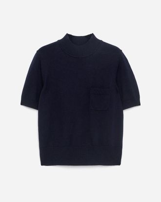Arket Pullover Aus Merinowolle Mit Kurzen &Auml;rmeln -Blau