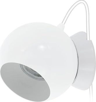 Eglo LED Tischlampe Petto 1, magnetische Tischleuchte, Wandlampe aus Metall, Wohnzimmerlampe in Weiß, Lampe mit Schalter, inkl. GU10 Leuchtmittel, warmweiß