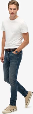 Superdry Jean slim vintage en coton - Bleu temp&ecirc;te