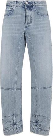 Jil Sander Femme, Jeans, Bleu, Taille: 38 FR Pantalon en denim &agrave; larges jambes et coutures apparentes