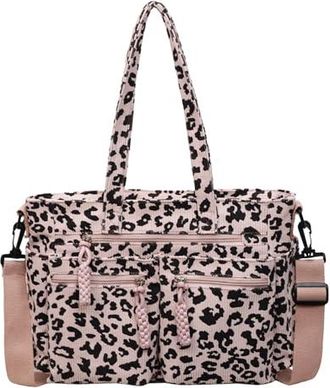 Generic Sac &agrave; bandouli&egrave;re imprim&eacute; l&eacute;opard tendance avec plusieurs poches pour femme, travail, shopping, voyage, quotidien, rose, 14.57x6.3x10.24inch