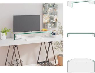 vidaXL Vidaxl - TV-Tisch/Bildschirmerhöhung Glas Transparent 90x30x13 cm - TV-Ständer - TV-Aufsteller - Fernseherspiegelung - Bildschirmerhöhungen