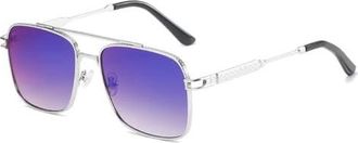 Generic Lunettes de soleil de luxe en métal pour hommes pour femmes tendance grandes lunettes de soleil masculines classiques noires pour conduite et voyage, 