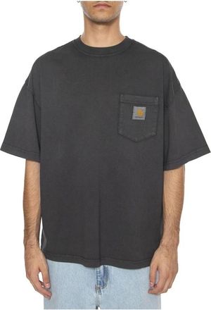 Carhartt Work in Progress Homme, Tops, Noir, Taille: M S/S Logo T-Shirt