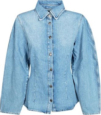 Rotate Rotate Birger Christensen, Femme, Blouses et Chemises, Bleu, Taille: 38 FR Chemise ajust&eacute;e en denim