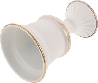 DOITOOL Metall Blumentopf mit Hohem Fu&szlig; Wei&szlig;-Gold Vintage Urnen Pflanztopf f&uuml;r Hotel Dekoration Stilvoller Pflanzk&uuml;bel f&uuml;r Innenr&auml;ume und Gastgewerbe