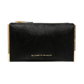 Elisabetta Franchi Cowhide Clutch Bag - - Bags - Damen - Schwarzk - ONE SIZE