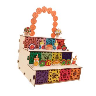 Valiclud Holzrahmen Shadow Box f&uuml;r D&iacute;a De Los Muertos Memorial Bilderrahmen mit Cempas&uacute;chil Dekor Mexikanischer Gedenkrahmen f&uuml;r Altar und Raumdekoration