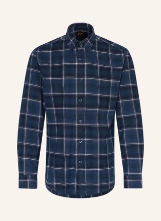 HUGO BOSS Flanellhemd Rickert Regular Fit blau