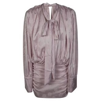 Rotate Rotate Birger Christensen, Femme, Blouses et Chemises, Rose, Taille: 34 FR Mini Abito Manica Lunga Scialle