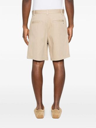 A.P.C. Pleated Cotton Chino Shorts - Beige