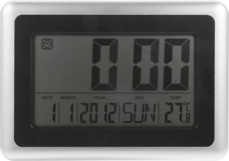 Valiclud LCD Digitaluhr mit Gro&szlig;em Display Elektronischer Wecker ohne Batterie Temperatur und Datumsanzeige Ger&auml;uschlose Tischuhr f&uuml;r Senioren und Schlafzimmer