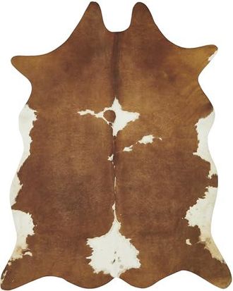 Andiamo Amarillo Tapis en Peau de Vache Imitation Fourrure avec Impression Photo Crème/Marron 125 x 155 cm