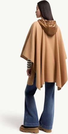 Moncler Hooded Wool-Blend Cape - Camel