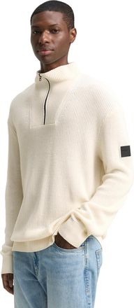 Tom Tailor Herren 1049201 Relaxed Fit Troyer Strickpullover, 12906-Wool White, XL