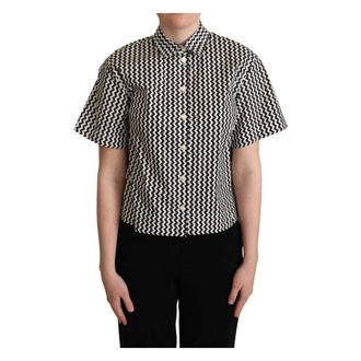 Dolce & Gabbana Zickzack Eleganz Baumwoll-Poloshirt - - Blouses & Shirts - Damen - Schwarzk - M