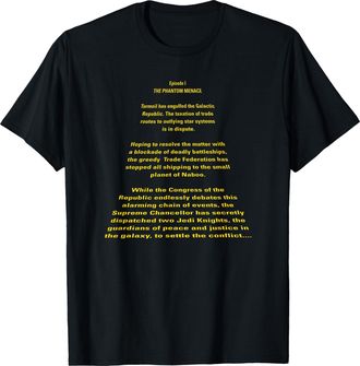 Star Wars The Phantom Menace Opening Crawl T-Shirt T-Shirt