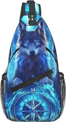 Generic The Mystery Wolf Trio Sac &agrave; bandouli&egrave;re de voyage pour homme Sac &agrave; dos de randonn&eacute;e