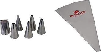 De Buyer De Buyer 2114.00N Lot de 6 Douilles Assorties - inox & 4856.40N -poches patissieres reutilisables 40cm