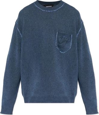 Dsquared2 Homme, Pulls, Bleu, Taille: 3XL Pocket Sweater