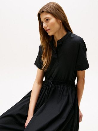 Tommy Hilfiger A-Linien-Kleid SMOCKED CO MIDI S/S DRESS