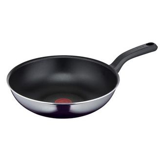T-fal D52619 Resist Wok - Rev&ecirc;tement antiadh&eacute;sif en titane s&ucirc;r - Indicateur de temp&eacute;rature - Ne convient pas &agrave; linduction - Nettoyage facile - Technologie F