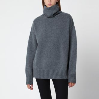 Extreme Cashmere Grauer Rollkragenpullover aus Kaschmir