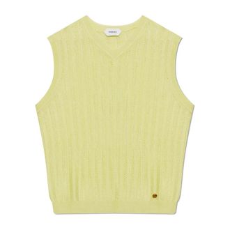 Versace V-Ausschnitt Weste - - Knitwear - Damen - Gelb - XS