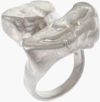 Dsquared2 Silver-Effect Metal Signet Ring size M