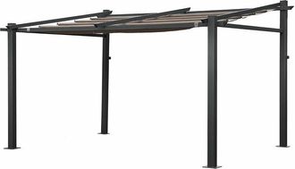 Happy Garden Happy Garden - Pergola murale 3 × 4m fréjus taupe - structure aluminium