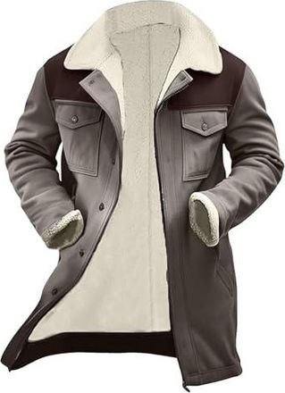 Generic Manteau Homme Hiver Parka Polaire Chaud Veste D&eacute;contract&eacute; Thermique Epaissie Manches Longues Manteaux avec Poches Grande Taille Classique Slim Fit Out