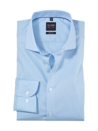 Olymp Herren Businesshemd Langarm Level Five,Einfarbig,Body fit,Royal Kent,hellblau 10,40