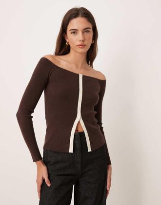 Abercrombie & Fitch Top &agrave; &eacute;paules d&eacute;nud&eacute;es - Marron-Brown