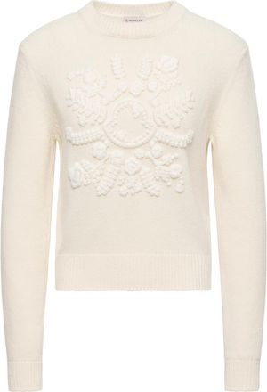 Moncler Moncler Pull En Laine Et Cachemire M&eacute;lang&eacute;s, Femme, Blanc, Taille: Xl
