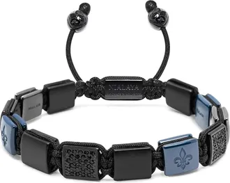 Nialaya Homme, Accessoires, Multicolore, Taille: S Midnight Onyx Dorje Flatbead Bracelet