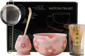 Generic Kit de th&eacute; matcha - Lot de 5 bols &agrave; matcha, accessoires de fabrication de th&eacute;, porte-fouet pour cuisine, maison, petit d&eacute;jeuner, dessert, mariage, m&eacute;d